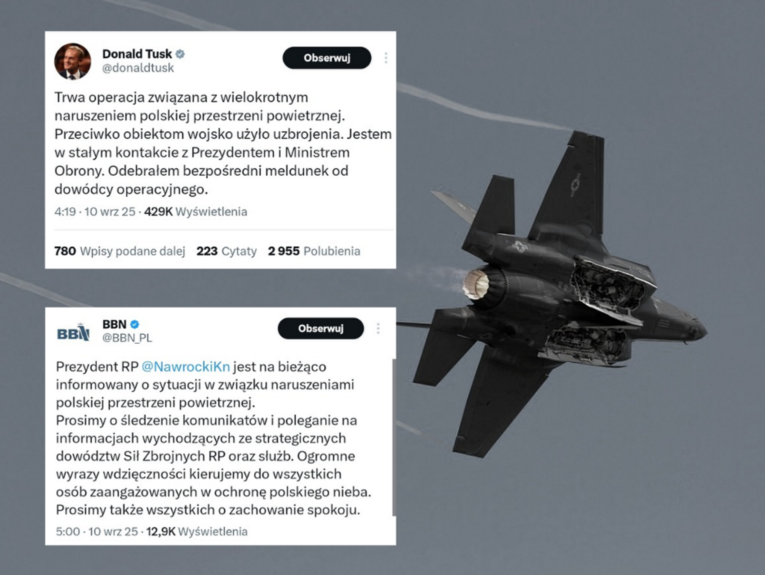 Polska przestrzeń powietrzna naruszona: Premier Tusk w kontakcie z prezydentem, lotniska zamknięte!